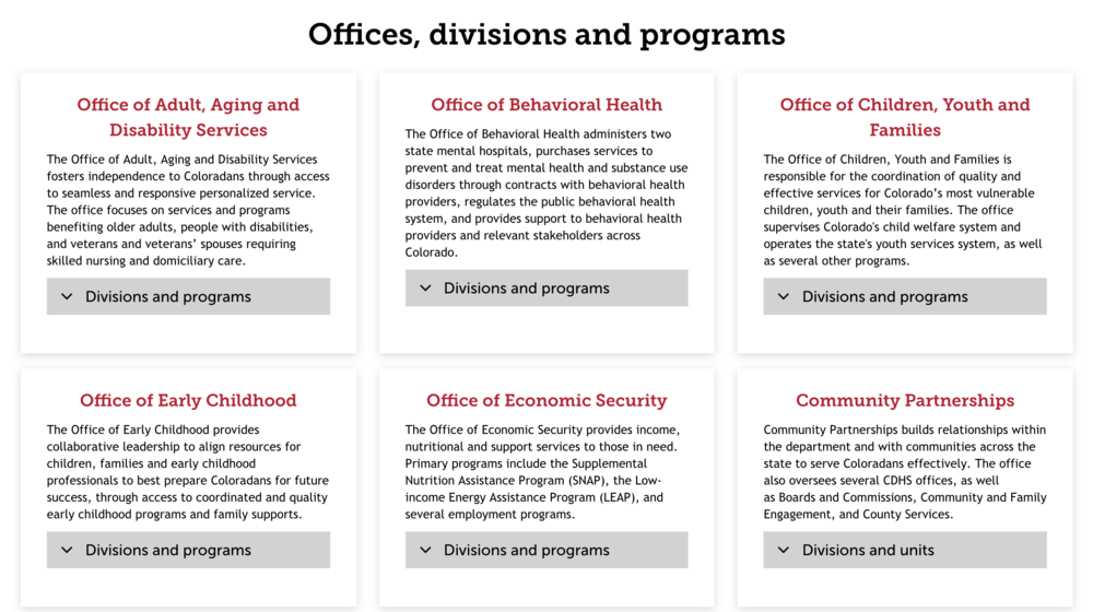 Organizational structure and leadership | Colorado Department of Human ...